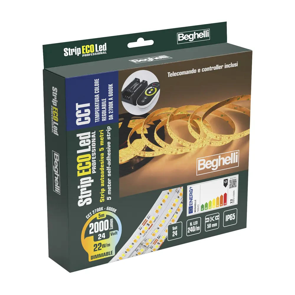 STRIPLED CCT 24V 22W 2klm IP65 Strip LED