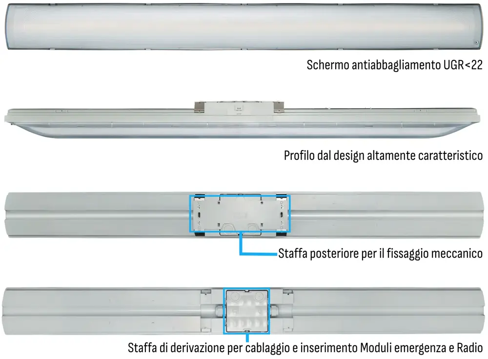 Plafoniere stagne: BS UNO Modula Illuminazione
